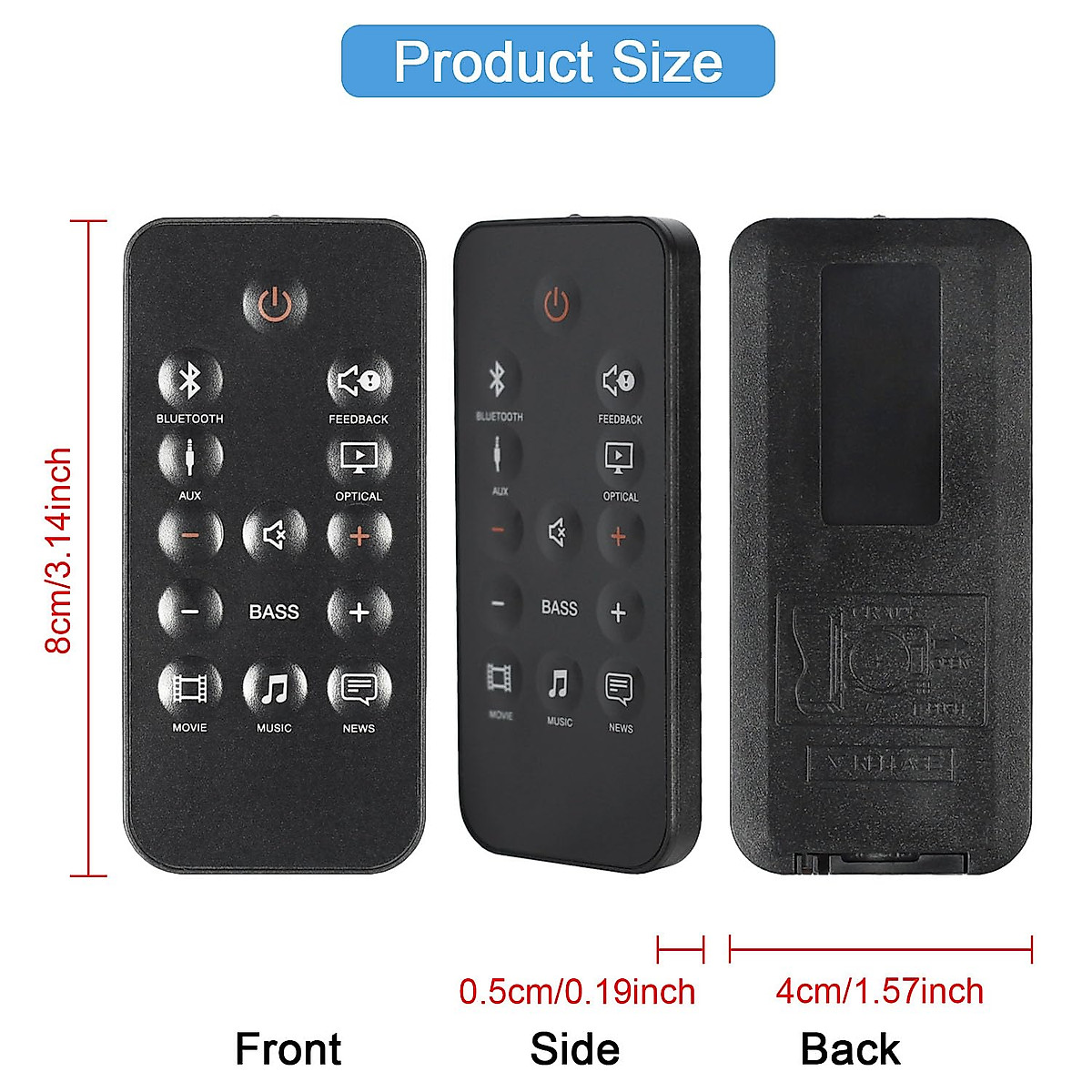 CHUNGHOP New Remote Control Compatible with JBL Cinema SoundBar SB150 Audio System Player Controller with CR2025 Battery
