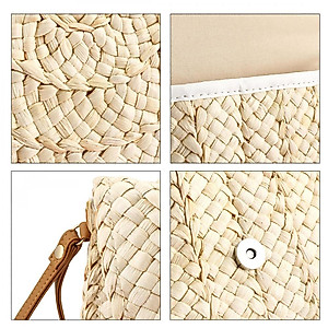 Summer Straw Clutch Envelope Woven Shoulder Bag Crossbody Handbag Purse Wallet for Women (Beige)