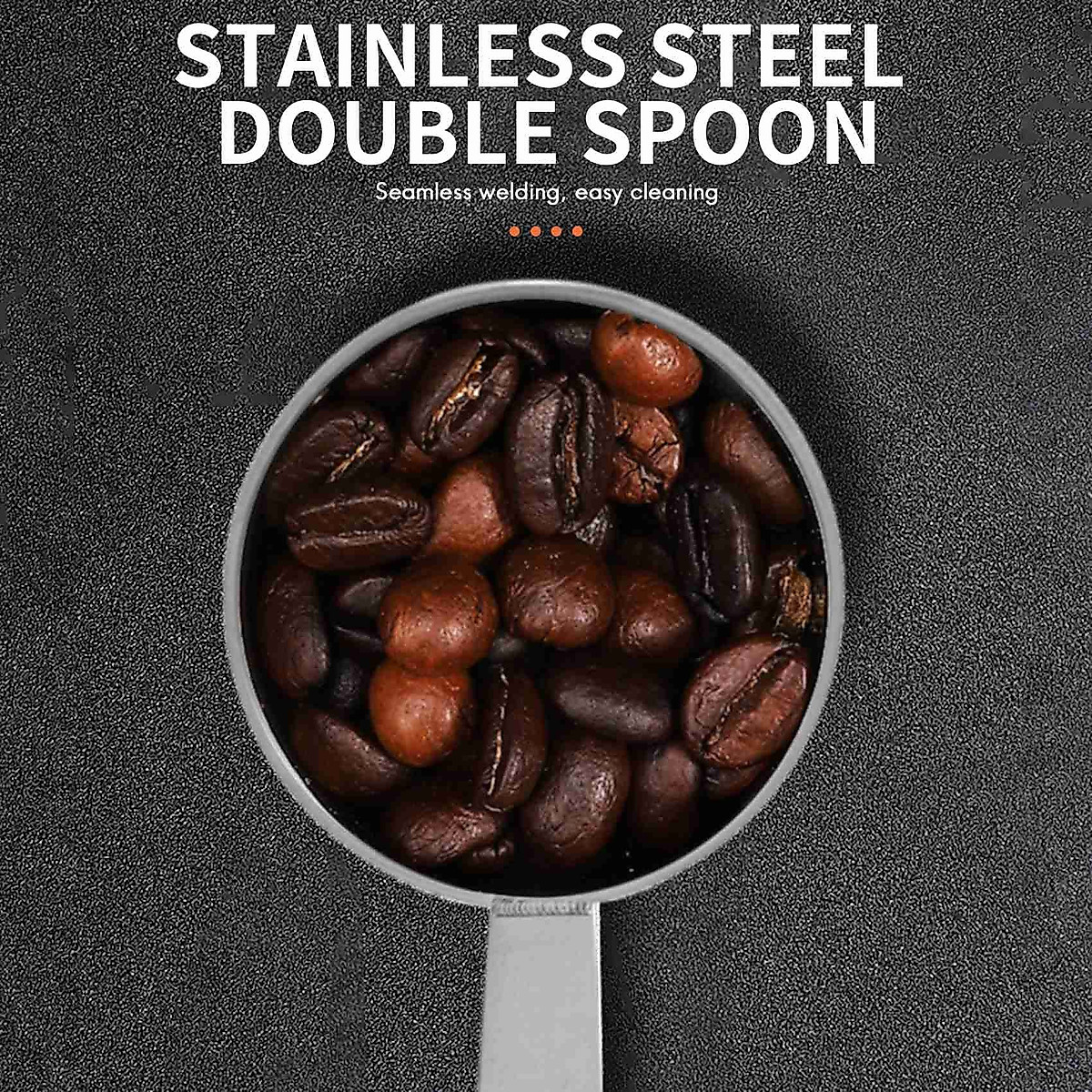 Pasuihcay Espresso Stand Coffee Measure Tamper Spoon Stainless Steel Coffee & Tea Tools Measuring Tamping Scoop 1 Pieces Silver