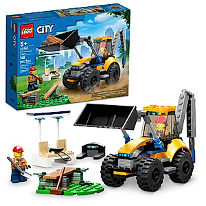 LEGO City Construction Digger 60385 Building Toy - Excavator Model Featuring Tools and Minifigures, Vehicle Building Set for Fun Creative Play, Birthday Gift Idea for Boys, Girls, and Kids Ages 5+