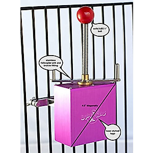 Busy Bird | Ele-Waiter Foraging Bird Toy - Helicopter Arm adjusts Elevator to Expose Treats - 100% Metal, Ultimate Brain Teaser and Mind Game for Medium to Extra Large Birds