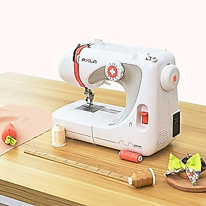 Poolin Basic Sewing Machine for Children - 27 Stitches Applications with Multiple Accessories Include Video Tutorials & Quick Guide & Instruction Manual, EOC565