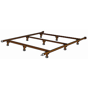 Glideaway Premium Heavy Duty Bed Frame 9-Leg w/ Center Support for Box Spring and Mattress Sets, USA Made, King Size