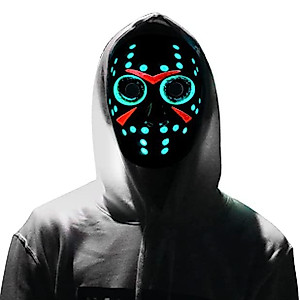 SOUTHSKY LED Mask,M205,Full Face Masks with Luminous Blue Neon Lights for Halloween,Festival,Carnival,Fancy Costume,Cosplay Party