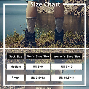 Time May Tell Mens Merino Wool Hiking Cushion Socks Thermal Warm Crew Winter Boot Socks Pack (Dark Grey(3 pairs), US Size 5~9)