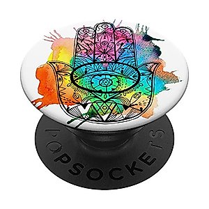 Hamsa Hand watercolor illustration PopSockets PopGrip: Swappable Grip for Phones & Tablets