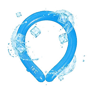 Jelly farm Neck Cooling Tube, Neck Cooler for Summer Outdoor Sports, Reusable Neck Cooling Wrap, Neck Wearable Gel Ice Pack (Round),Blue