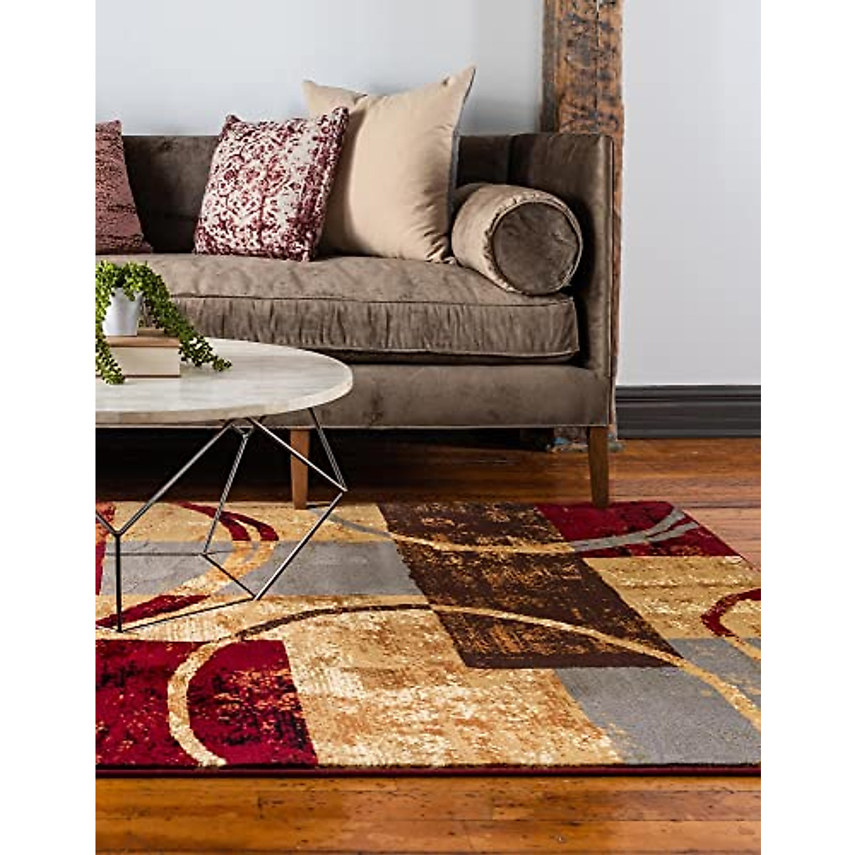 Rugs.com Cafe Collection Rug – 8' x 10' Multi Medium Rug Perfect for Living Rooms, Large Dining Rooms, Open Floorplans