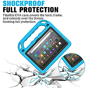 LEDNICEKER Kids Case for All-New Fire HD 8 & Plus 2020 & 2022- Lightweight Shockproof Handle with Stand Kid-Proof Case for Amazon Fire HD 8 inch Tablets (2022/2020 Release) - Blue