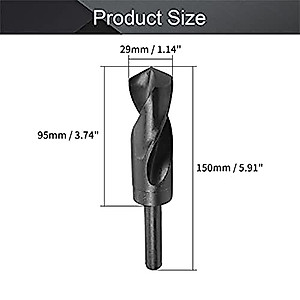 Utoolmart Reduced Shank Drill Bit 30mm High Speed Steel HSS 9341 Black Oxide with 1/2 Inch Straight Shank 1pcs