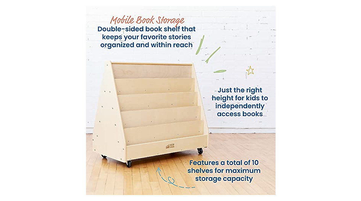 ECR4Kids Mobile Book Display for Kids - Perfect for Classrooms