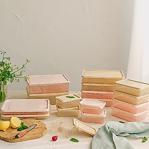 Dr.HOWS YU COLD & FREEZER CONTAINER Stackable Portable Freezer Storage Containers, Meal Prep, Lunch for Child, Microwave safe, BPA-Free 1 piece (1,500ML - LIGHT BEIGE)