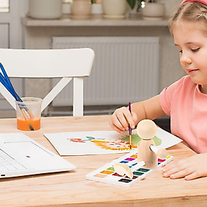 2 Pcs Unfinished Wood Peg Dolls Mini People Doll Robot Wooden Figures Decorative Peg Dolls Toy for Painting DIY Craft Art Projects