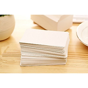 Fecedy 100pcs Blank Kraft Paper Card Word Card Message Card DIY Gift Card (White)