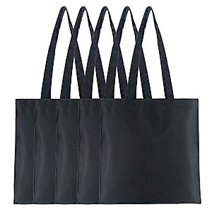 HOLYLUCK Reusable Grocery Bags,Heavy Duty Foldable Shopping Tote Bag (5 T black)