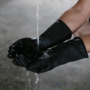 HHPROTECT Chemical Resistant Gloves,Waterproof Reusable Cleaning Rubber Glove 1Pair