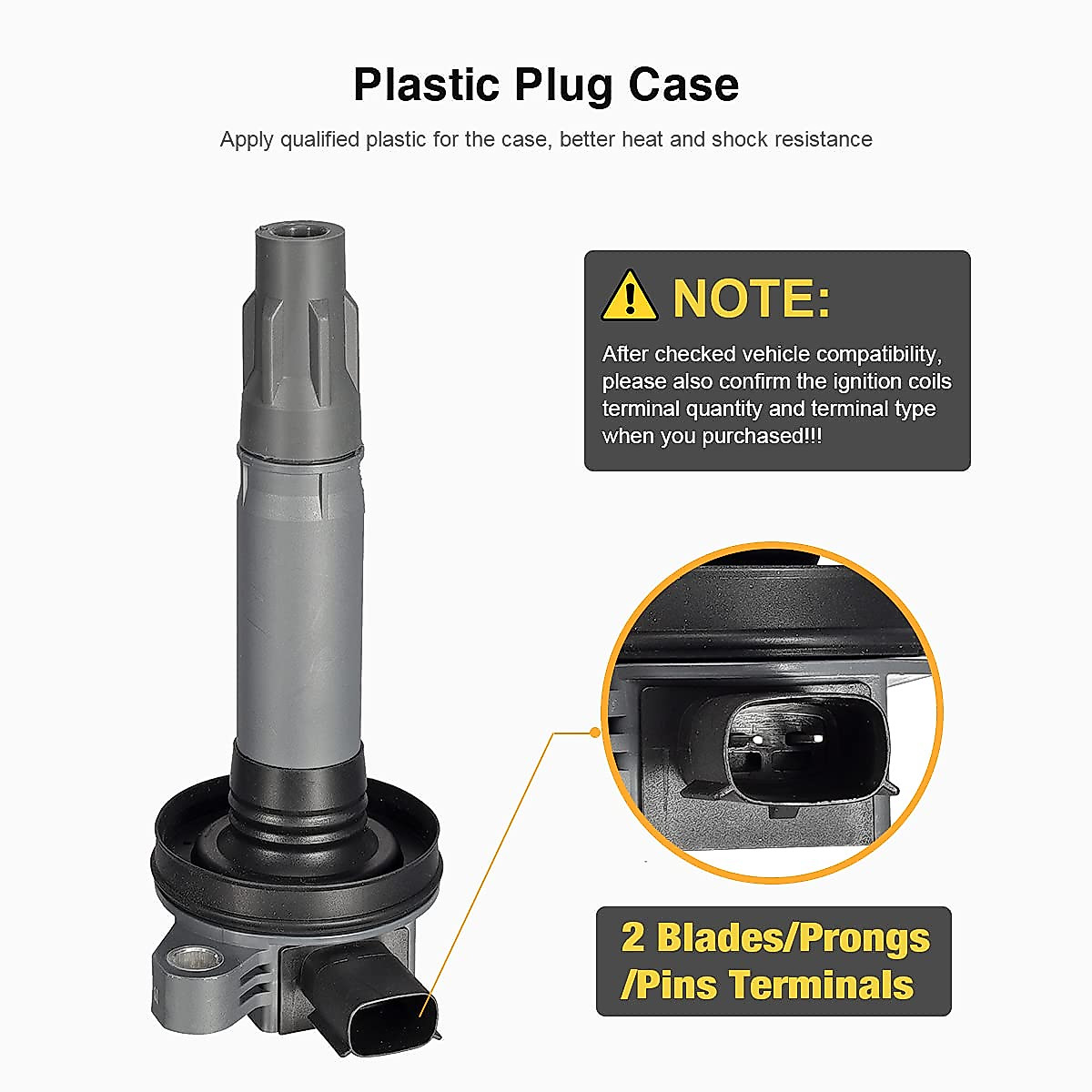 Vplus Set of 6 Ignition Coils Pack UF553 7T4Z-12029-E & Spark Plugs 5019 LTR5GP Compatible with Ford Flex Taurus Edge Lincoln MKS MKT MKZ MKX Mercury Sable 3.5L 3.7L V6