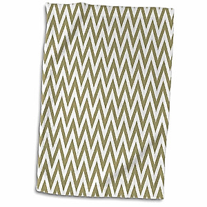 3D Rose Gold and White Chevron Stripes TWL_202338_1 Towel, 15" x 22"