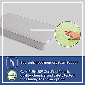 Sealy Posture Perfect 2-Stage Waterproof Baby Crib and Toddler Mattress - Hybrid Memory Foam & 150 Premium Coils - Made in USA, 52"x28"