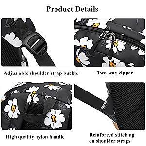LAMOGRAFY Daisy Prints Kids Backpack Girls School Bookbag Set Elementary and Middle Students Daypack(2Pcs)