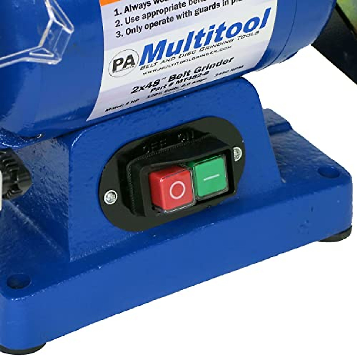 Multitool 2" x 36", 1 hp Industrial Belt Grinder, 8" Bench Grinder with Multitool Grinders Belt Attachment