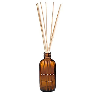 Sweet Water Decor Christmas Amber Reed Diffuser Set | Apple Cider, Cinnamon, Fresh Cut Christmas Tree, Cookies Scented Diffusers for Home | Christmas Gift | Air Freshener | Essential Oils | Home Décor