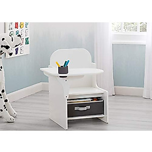Delta Children MySize Chair Desk with Storage Bin - Greenguard Gold Certified, Bianca White