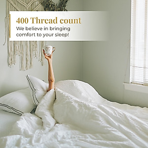 Westbrooke 100% Cotton Sheet Set - 400 Thread Count Full Size Sateen Sheets - 4 Piece Long Staple Cotton Bedding Set with 15" Elasticized Deep Pocket - Silky Soft, Breathable Luxury Sheets (White)