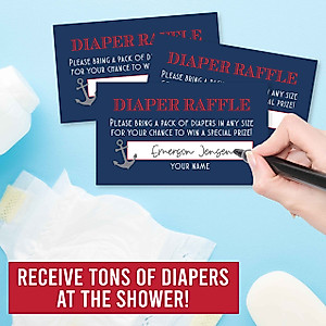 25 Baby Shower Diaper Raffle Tickets For Baby Shower Boy - Nautical Baby Shower Games For Boys, Diaper Raffle Cards, Baby Raffle Tickets, Baby Shower Invitation Inserts, Baby Shower Ideas