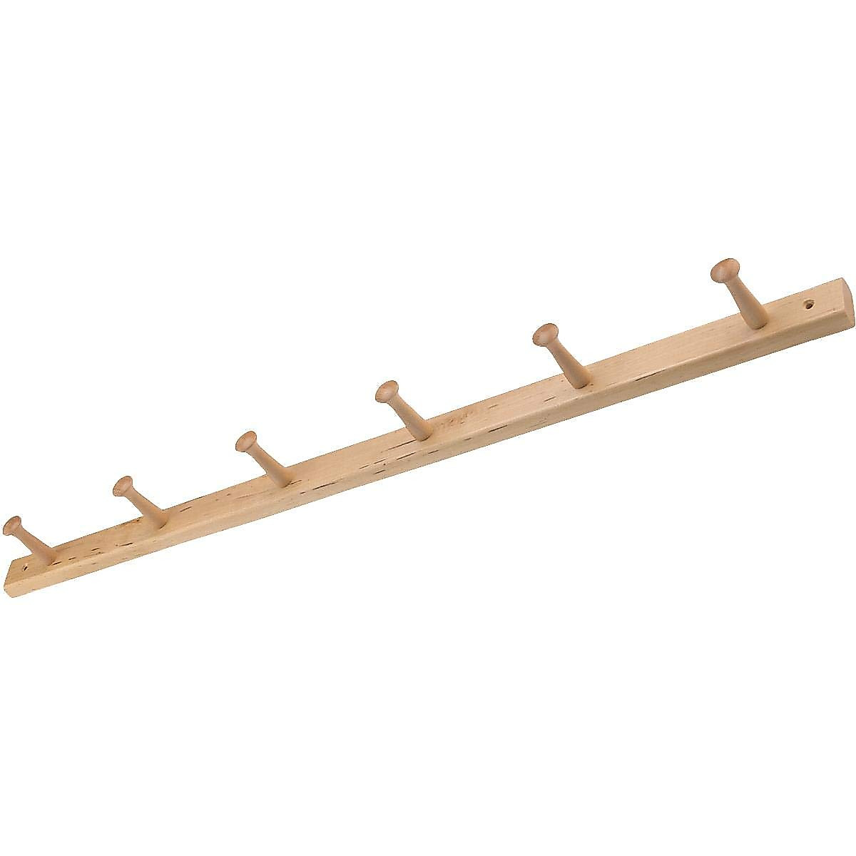 iDesign 91528 Wood Wall Mount 6-Peg Coat Rack for Coats, Leashes, Hats, Robes, Towels, Jackets, Purses, Bedroom, Closet, Entryway, Mudroom, Kitchen, Office, 32.3" x 2.8" x 1.5", Natural Wood