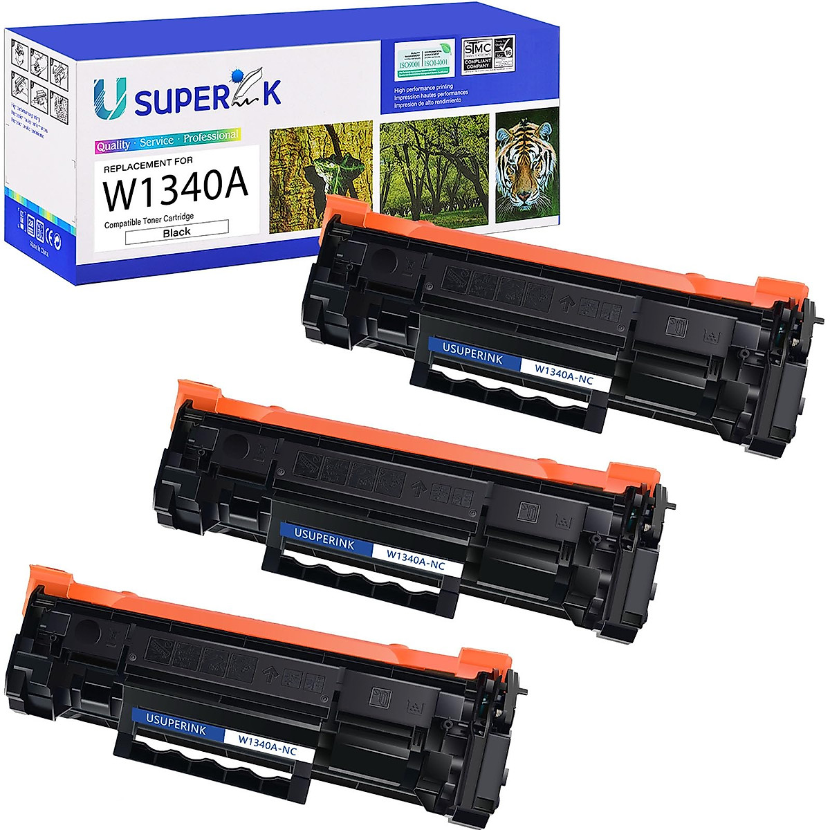 USUPERINK Black Compatible Toner Cartridge Replacement for HP 134A W1340A (NO Chip) to use with HP Laser Jet M209dw MFP M234dw M234sdw M234sdn MFP Printer (3Pack, Black)