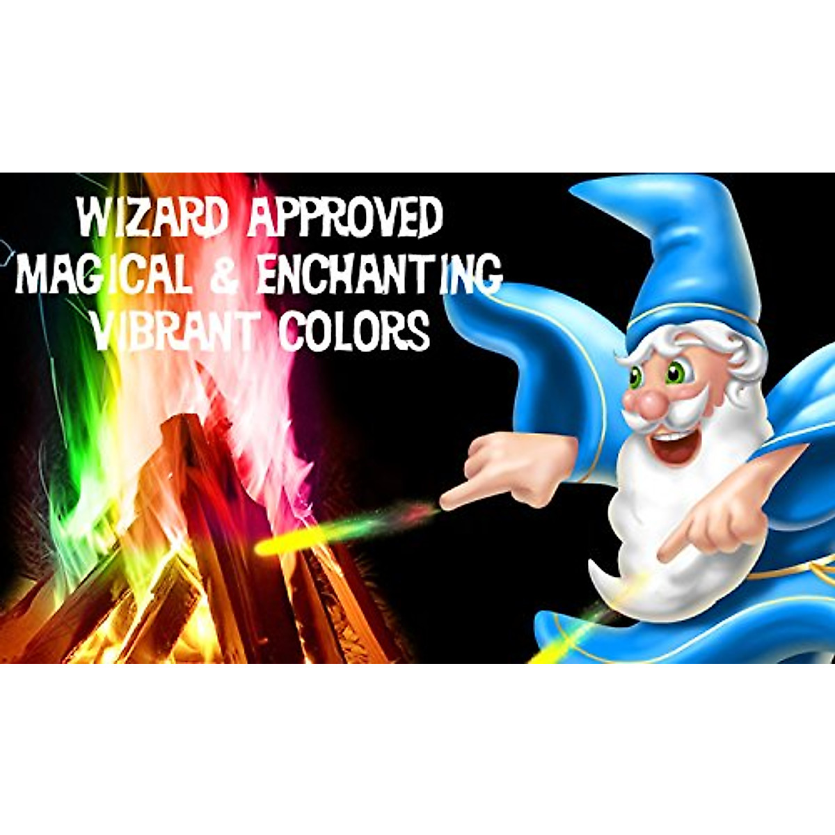 Mystical Fire Merlin’s Fire Colorant Vibrant Long-Lasting Pulsating Flame Color Changer for Indoor or Outdoor Use 0.882 oz Packets 25 Count Box