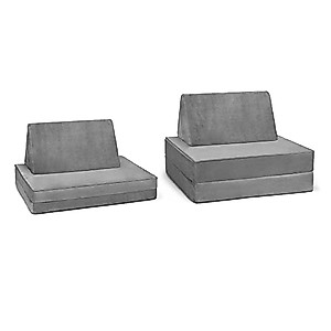 Delta Children Cozee 4-Piece Lounger and Play Set Sofa/Couch, Grey