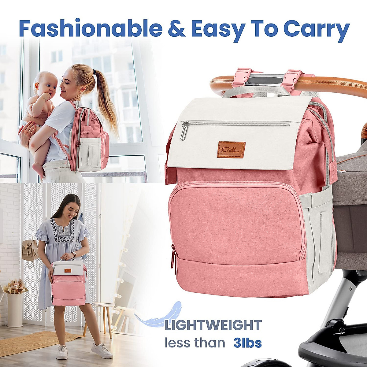 PILLANI Baby Essentials: Seat Cover & Diaper Bag for Girls