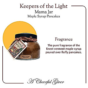 A Cheerful Giver - Maple Syrup Pancakes Mama Scented Glass Jar Candle (22oz) with Lid & True to Life Fragrance Made in USA