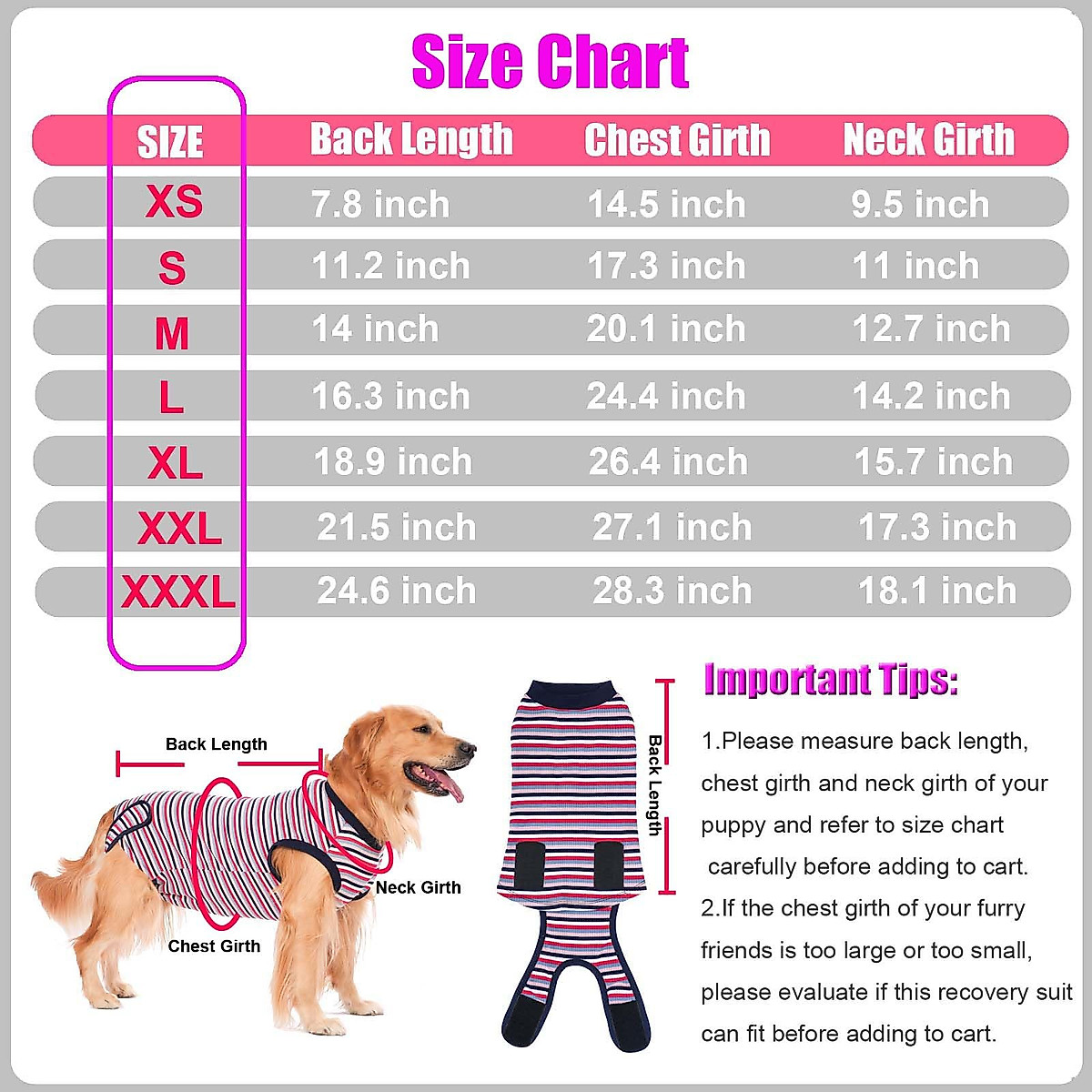 Dog Recovery Suit After Surgery,Dog Surgery Onesie Cone E-Collar Alternatives for Small Large Medium Cats Dogs,Spay Neuter Body Suit Pajamas for Male Female Dogs (Black Red Stripe, X-Large)