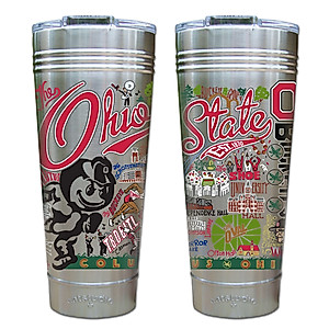 Catstudio Ohio State University Collegiate Thermal Tumbler | Triple Wall Insulation With Non Slip Bottom | Great College Travel Cup for Water, Coffee, Tea, or Smoothies