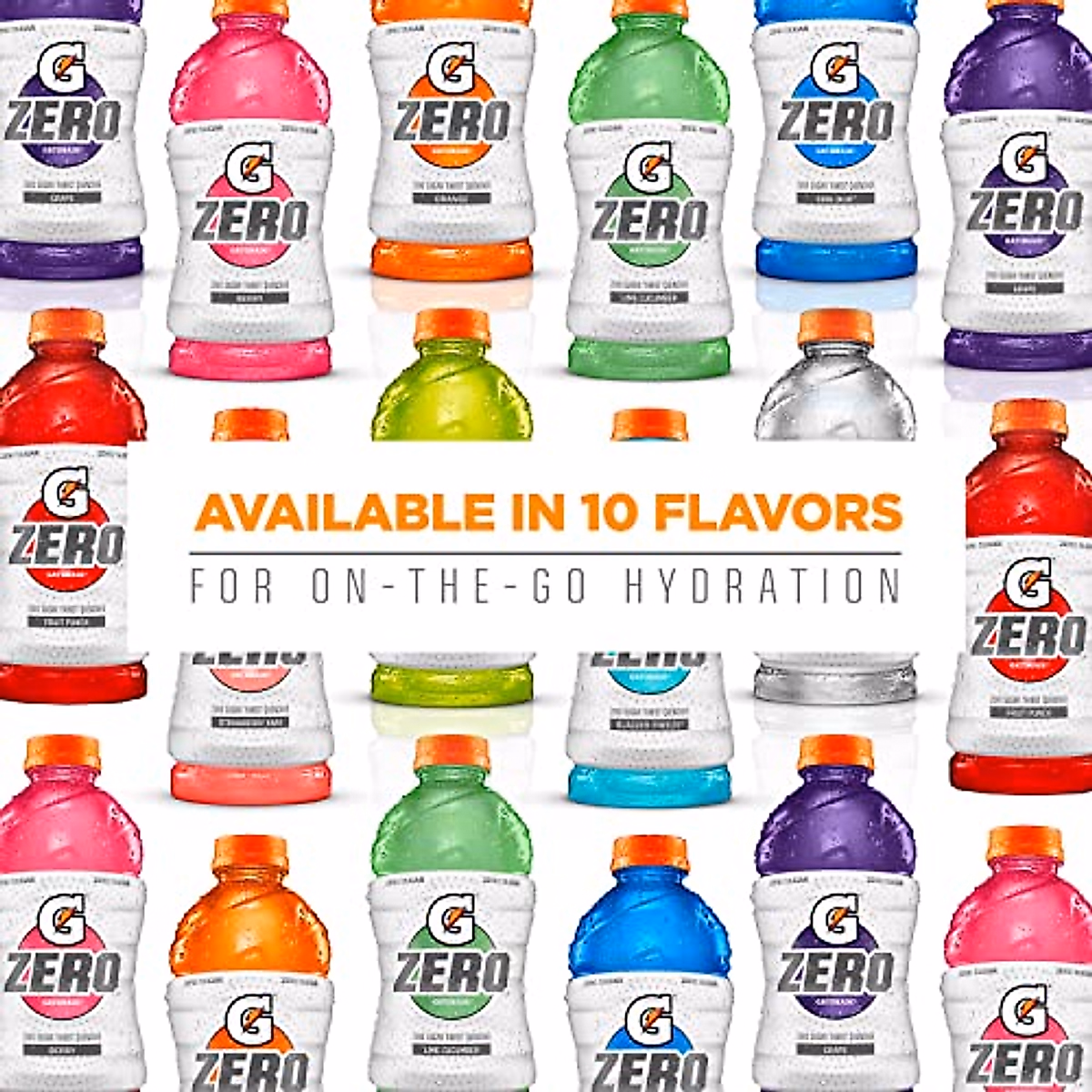 Gatorade G Zero Thirst Quencher, 3 Flavor Variety Pack, 20oz Bottles (12 Pack)