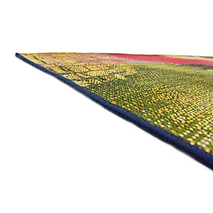 Unique Loom Outdoor Modern Collection Area Rug - Azera (10' x 12' 2" Rectangle, Multi/ Blue)