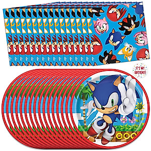 Unique Sonic Plates and Napkins for 16 | Sonic Birthday Party Decorations | Sonic Party Decorations | Officially Licensed