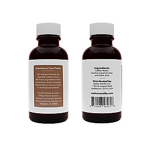 Native Vanilla - Pure Coffee Extract - 4 Fl Oz - Pure Flavors and Extracts - Perfect for Cooking, Baking, and Dessert Crafting