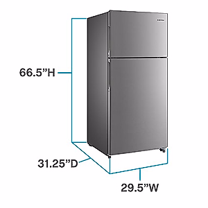 West Bend Frost Free Apartment Size Refrigerator, 18-Cu.Ft, Metallic