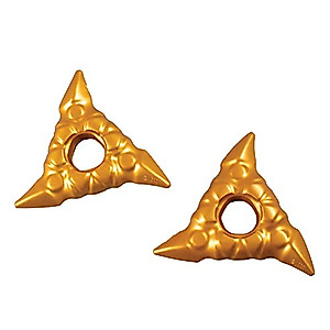 Lego Ninjago Shurikens of Ice Accessories for Kids, Plastic Cartoon Inspired Toy Replica Weapons, 6 Inch Length Each Gold