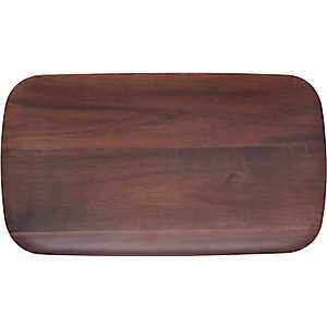 Carlisle FoodService Products Epicure Plastic Rectangle Tray, 13.875" x 7.75", Dark Woodgrain