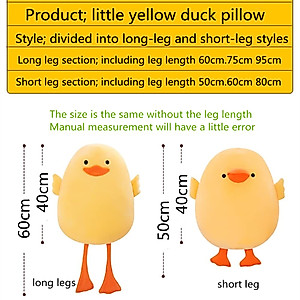 DEYI Plush Duck Stuffed Animal Soft Toys Yellow Duckling Stuff,Gifts for Friends and Children Christmas,Cute Yellow Throw Pillow (Short-Legged Yellow Duck,15.7in)