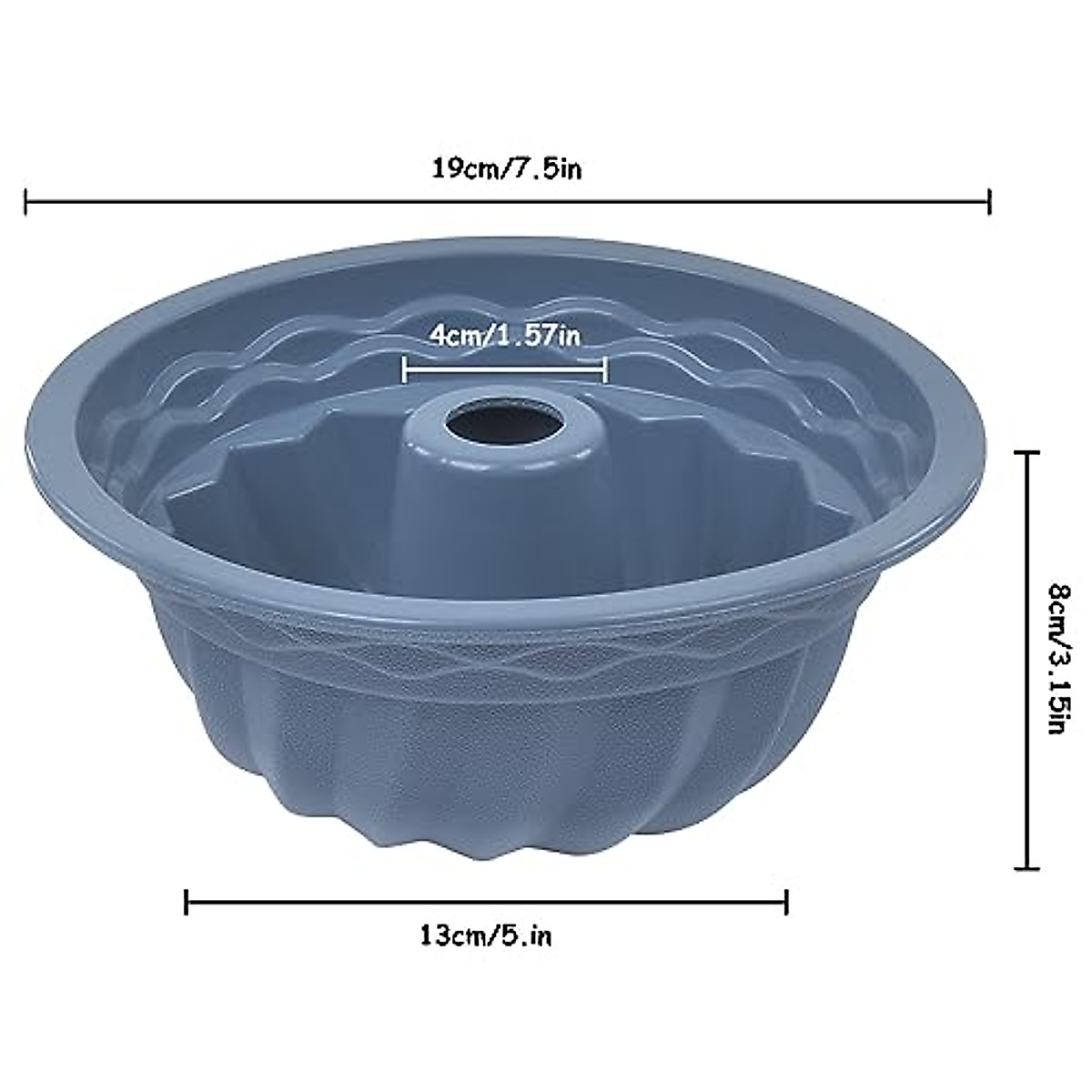 YASYU Silicone Fluted Tube Cake Pan,Non Stick Swirl Cake Baking Mold with Handle,Perfect Bakeware for Jello, Gelatin, Bread,7.5 inch Baking Pan, BPA Free