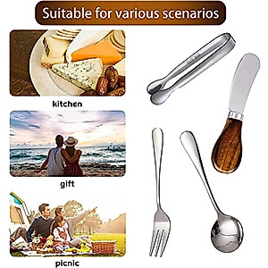 Charcuterie Accessories(25 Psc), Cheese Spreaders For Charcuterie Board, Mini Serving Spoons, Blank Toothpick Flags，Bowl For Christmas Pastry Making，forks And Mini Serving Tongs