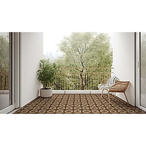 Oxdigi Floor Tiles Peel and Stick Waterproof - Self-Adhesive Vinyl Floor Tiles|DIY Floor Stickers|Vintage Flooring for Bathroom,Kitchen,Laundry and Balcony|20-Pack|12" x 12"|19.4sq.ft|Brown