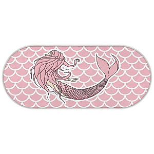 FZDXZJJ Mermaid Scales Area Rugs for Kids Bedroom Oval Runner Rug 1.6x4 ft Soft Shaggy Rug for Living Room Boy Girl Room Bedside Rug Floor Carpet Fluffy Indoor Entry Rug Ocean Beach Animal