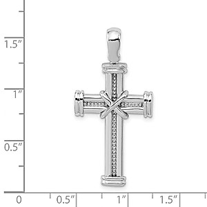 14k White Gold Latin Cross Pendant 39mm 19.5mm style K2170
